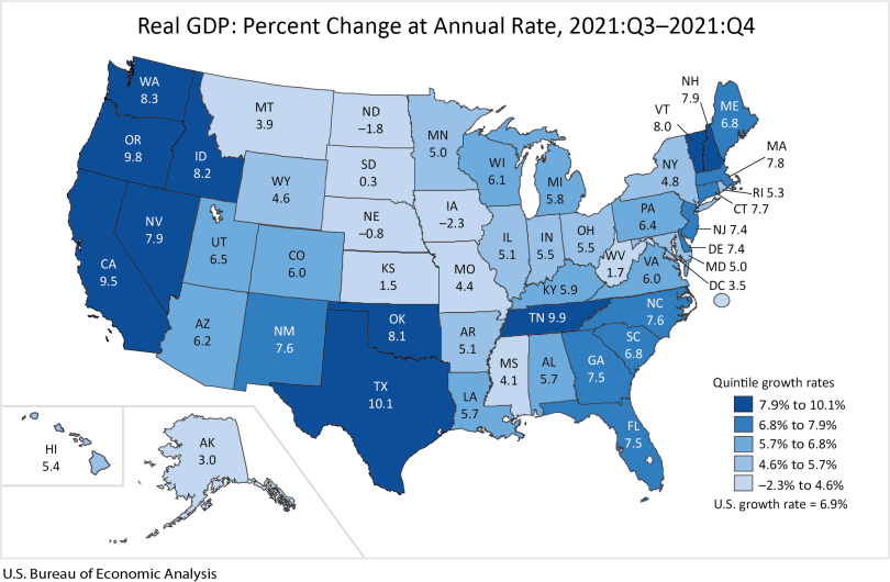 Arizona Middle of the Pack for 4th Quarter 2021 GDP Increase - Arizona ...